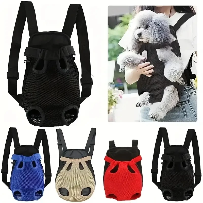 Nylon-Pet-Backpack-for-Small-Dogs-and-Cats-Adjustable-Straps-Zipper ...