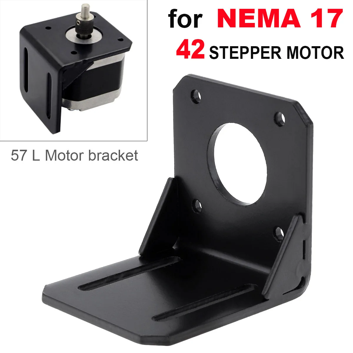 Steel-42-Stepper-Motor-Mount-Bracket-NEMA17-L-Shaped-Mounting-Metal ...