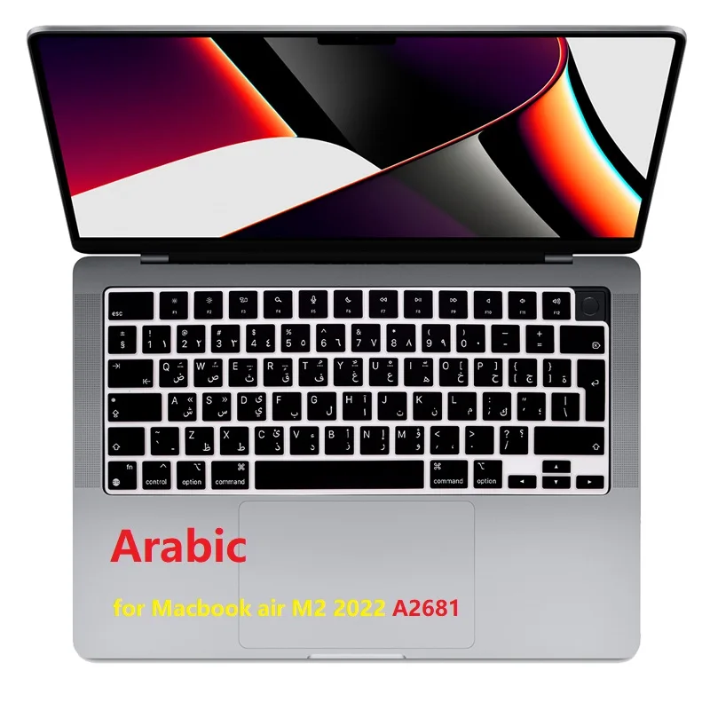 Arabic-Keyboard-Skin-for-Macbook-Air-13-M2-2022-A2681-Arabic-EU-US ...