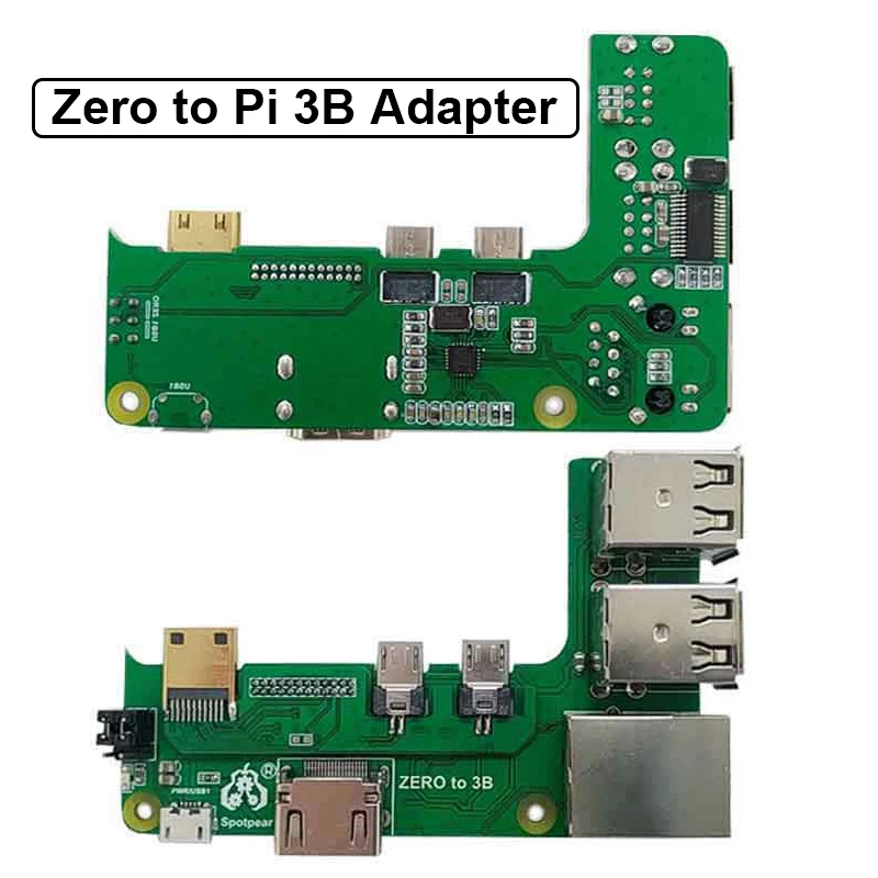 Raspberry Pi Zero 2 W to 3B Adapter Expansion Board Pi Zero Pi 0 4 / 3 USB HUB RJ45 HAT Zero ...