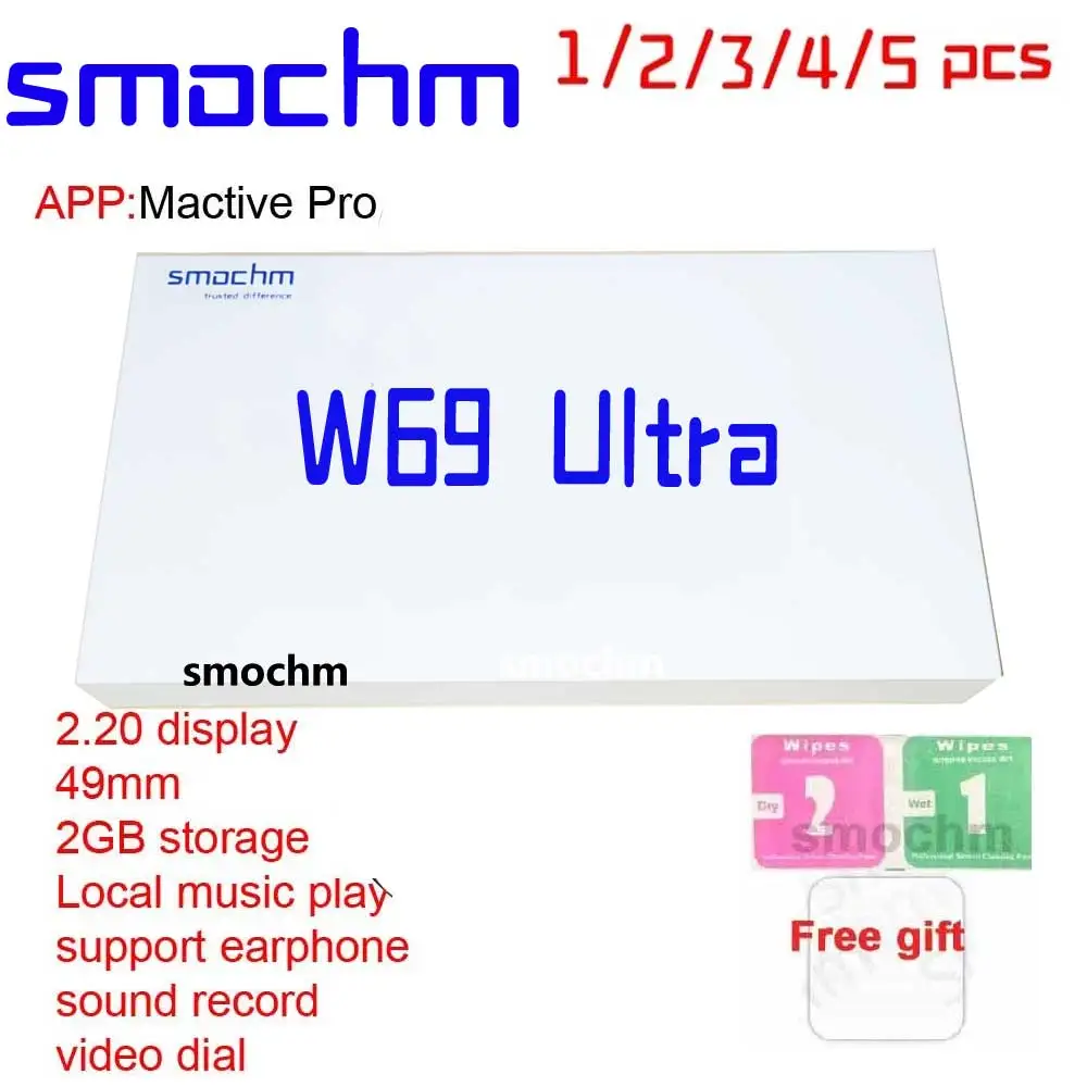 Smochm-W69-Ultra-2GB-de-armazenamento-rel-gio-esportivo-inteligente-para-homens-e-mulheres-m ...