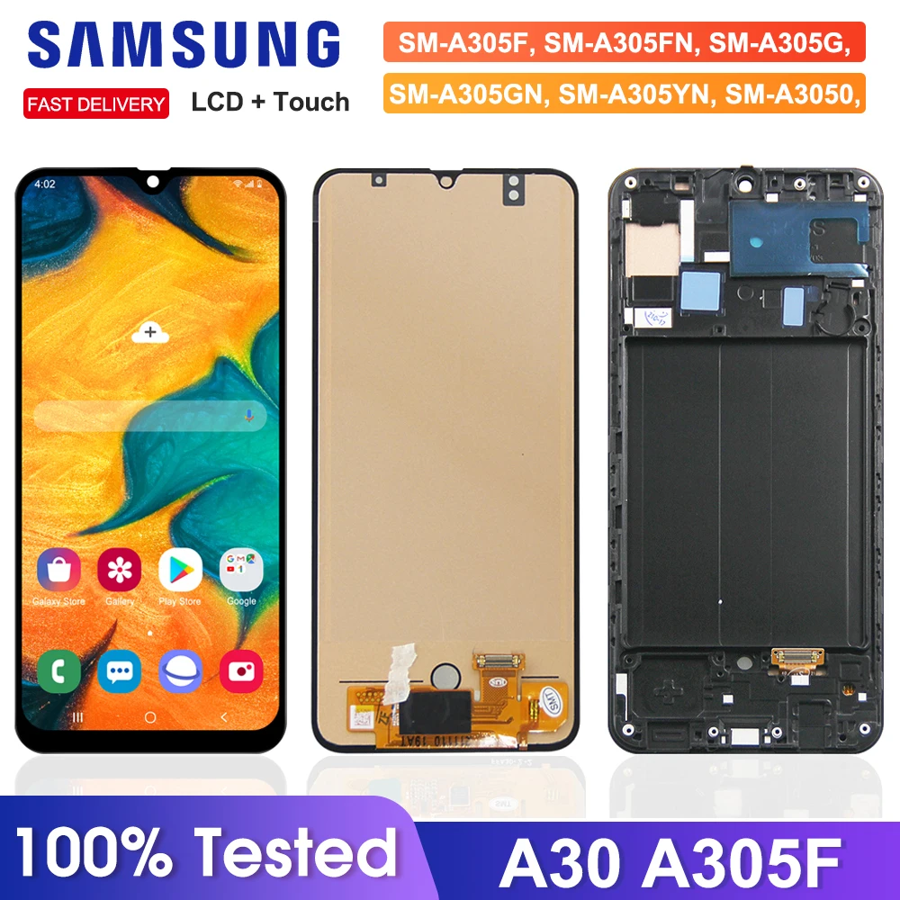 AAA + 품질 A30 A305/DS A305F 디스플레이 화면, 삼성 전자 갤럭시 a30에 대 한 LCD 디스플레이 터치 ...