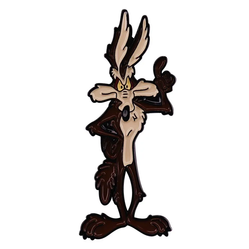 Kawaii Cartoon Wile E Coyote Enamel Pin - KawaiiMerch.com