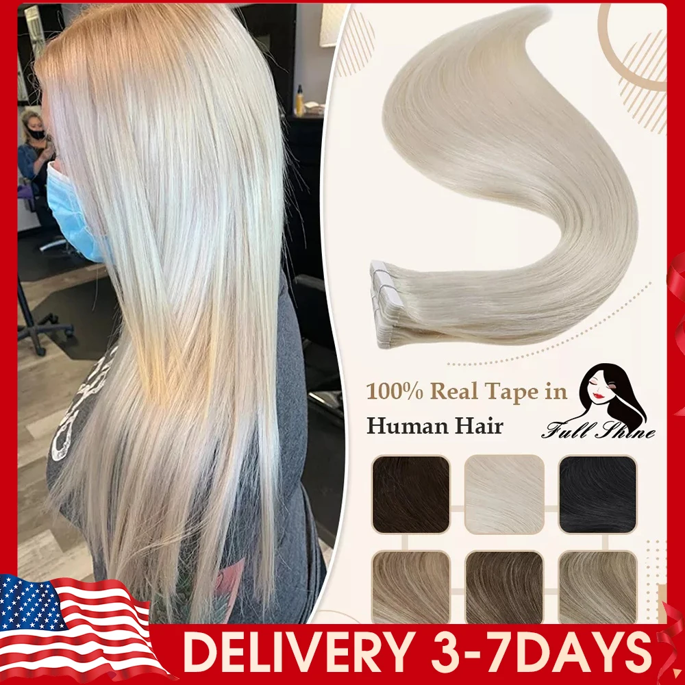 Full-Shine-Tape-In-100-Remy-Cabelo-Humano-para-Mulheres-Invis-vel-Liso ...