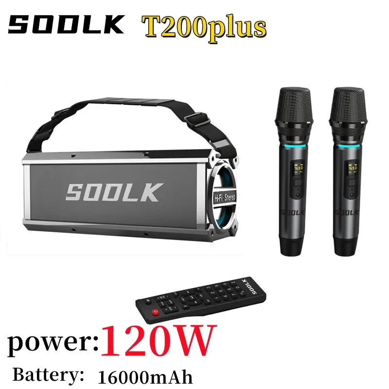 SODLK T200 Plus Bluetooth Speaker 120W High-Power Portable Home Theater ...