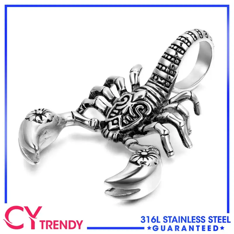 Men's Scorpio Zodiac Scorpion Pendant Stainless Steel Necklace Chains ...