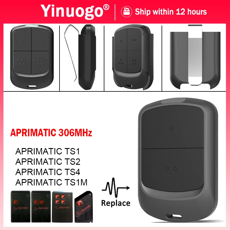 For 306MHz APRIMATIC TS1 TS2 TS4 TS1M Garage Door Opener / Gate Remote ...