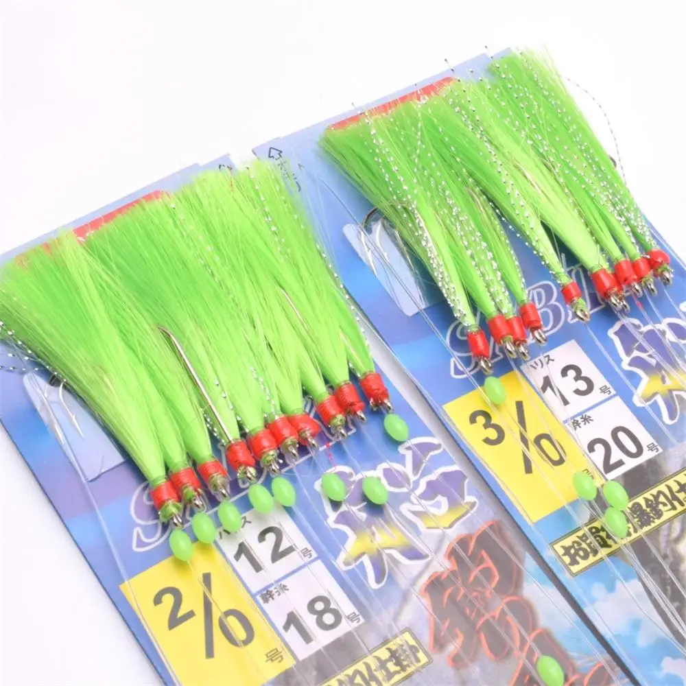 Simulated-string-hook-white-hair-green-hair-10-hooks-luminous-hook-fish ...