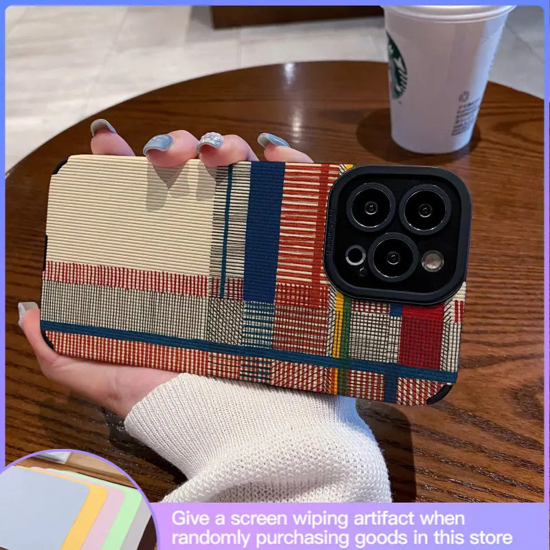 Luxury-Premium-Sense-Splicing-Stripe-Phone-Case-Suitable-for ...