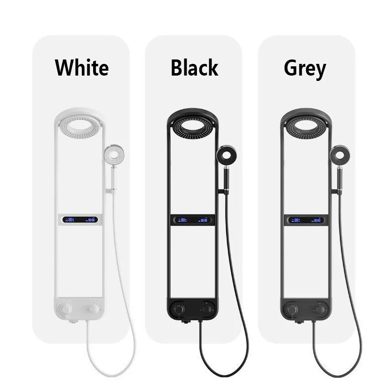 Lue’s House New Design High-End Bathroom Gray Shower Set Round Shower ...