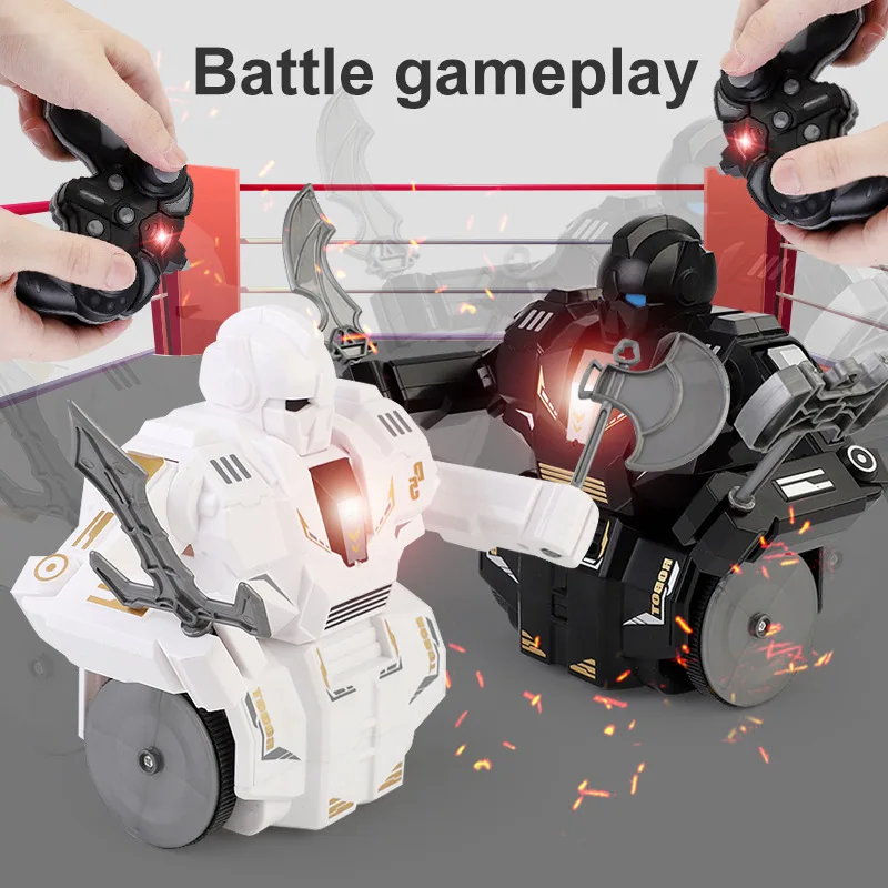 2-4G-RC-Fighting-Battle-Robot-Intelligent-Spinning-Sparyying-Rotating ...