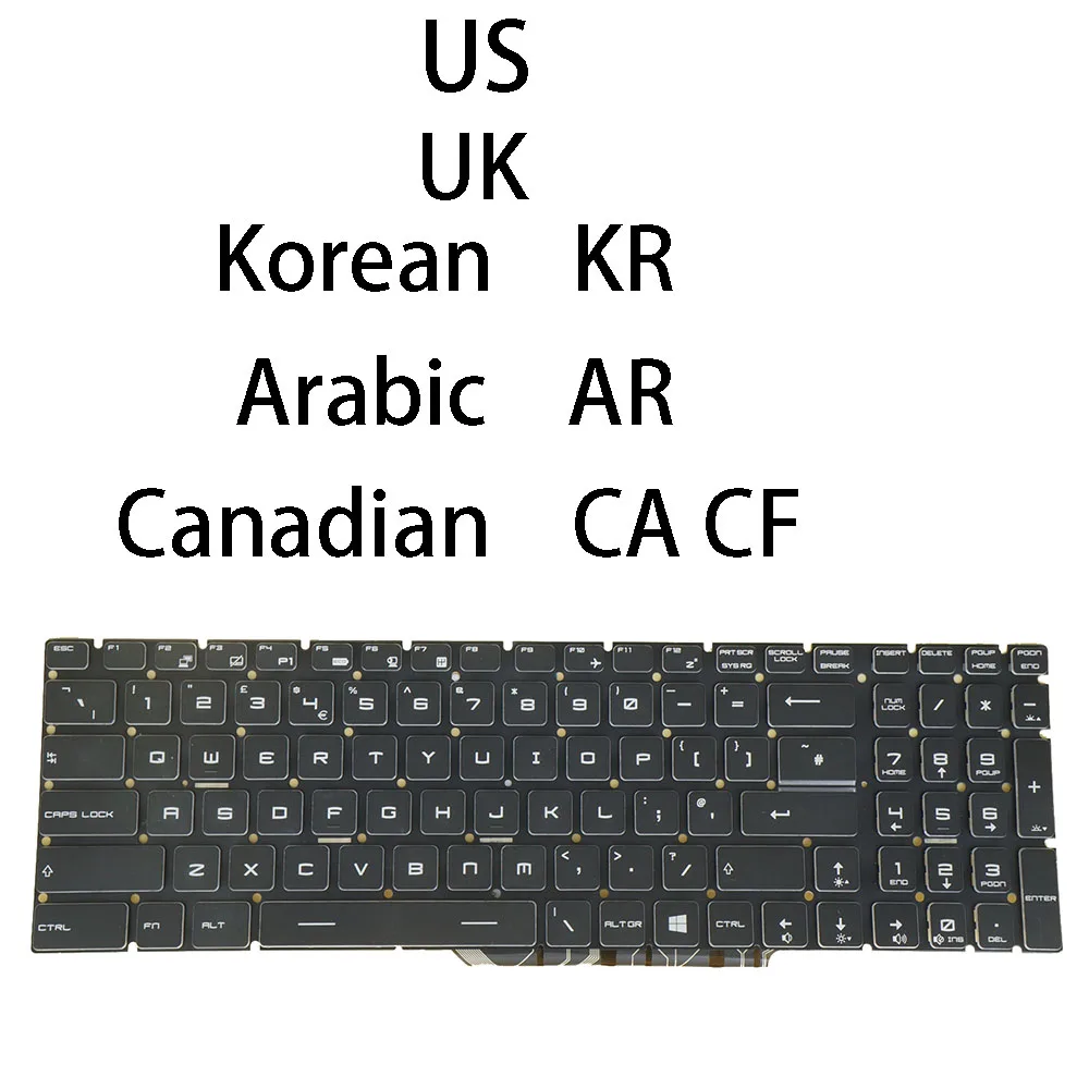 US-UK-Thai-Taiwanese-Arabic-Korean-Canadian-Keyboard-For-MSI-MS-16H4-MS ...