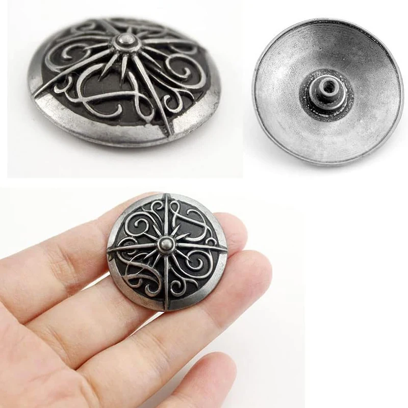 5-Set-35mm-Vintage-Leather-Decorative-Conchos-Buttons-Metal-Stud-Screw ...