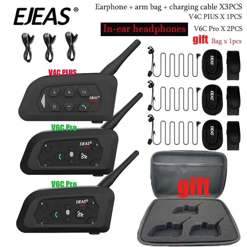 V4C Schiedsrichter Headset Set – Bluetooth Intercom, Voll Duplex, 1200m ...