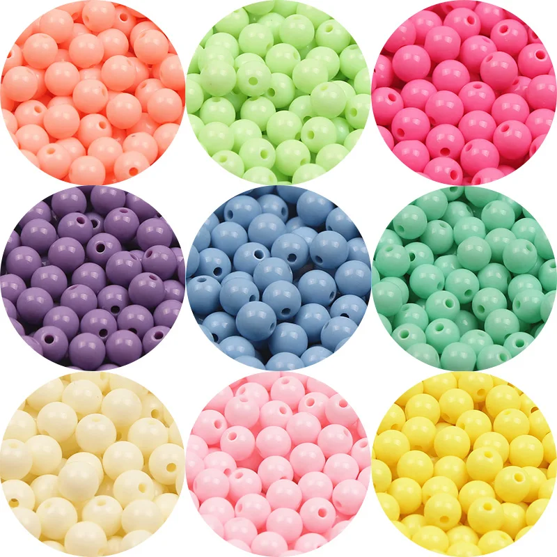 6-8-10-12-14-16-18-20mm-Spring-Color-Acrylic-Beads-Round-Loose-Spacer ...