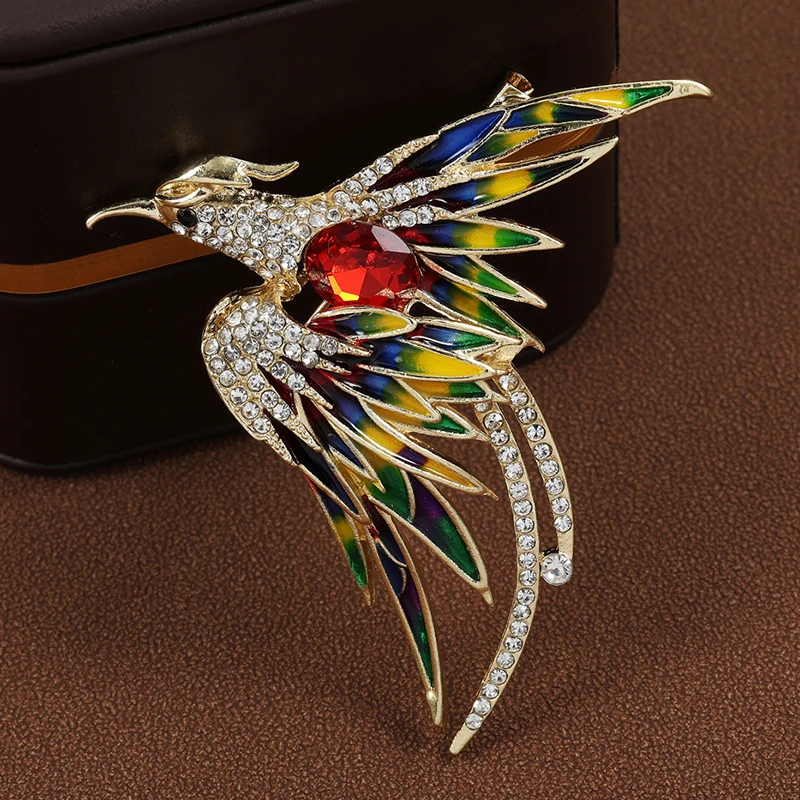Crystal-Phoenix-Broche-Pin-para-Homens-e-Mulheres-Multicolor-Esmalte ...