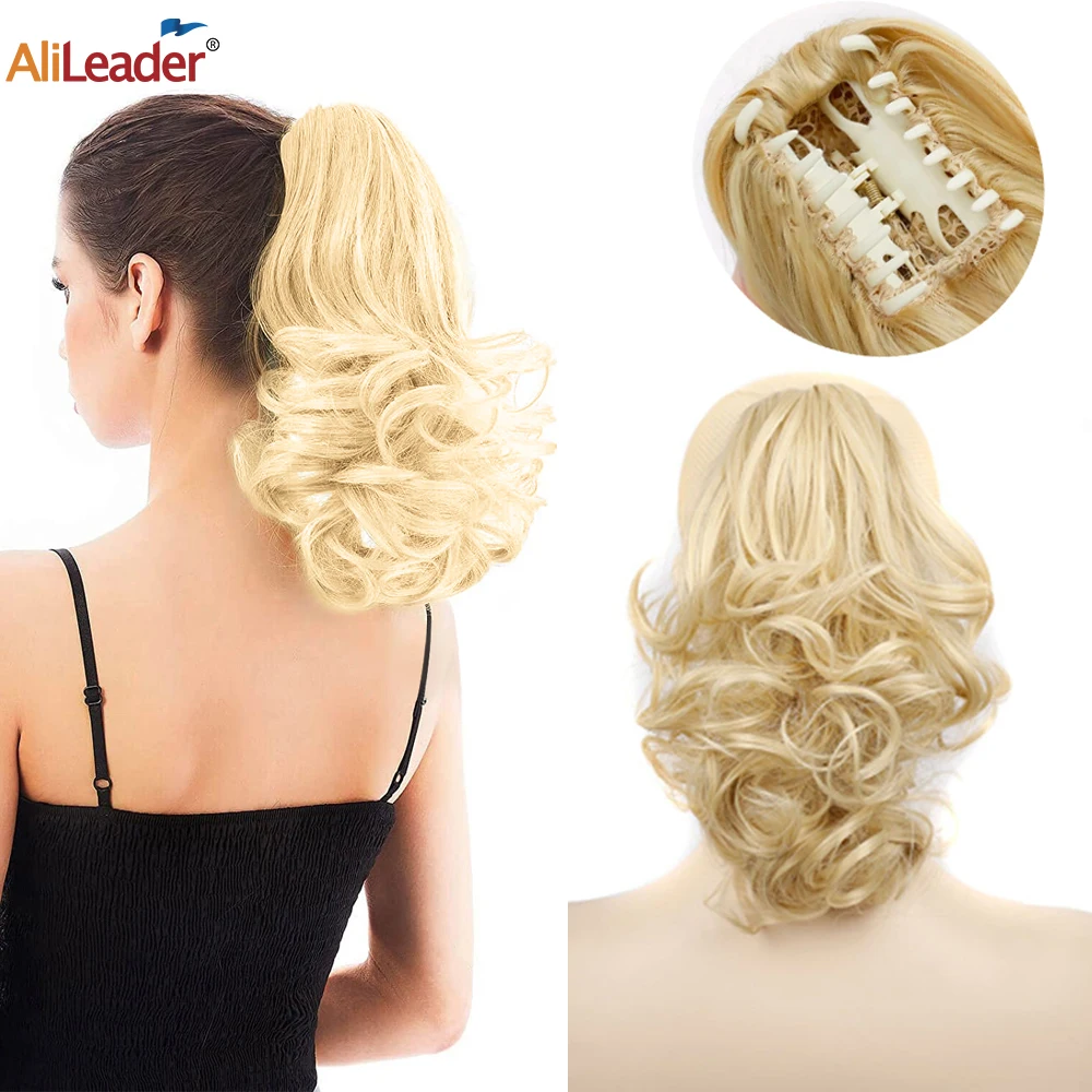 Updo-Short-Curly-Synthetic-Ponytail-Clip-Claw-Extensions-Jaw-Clip ...