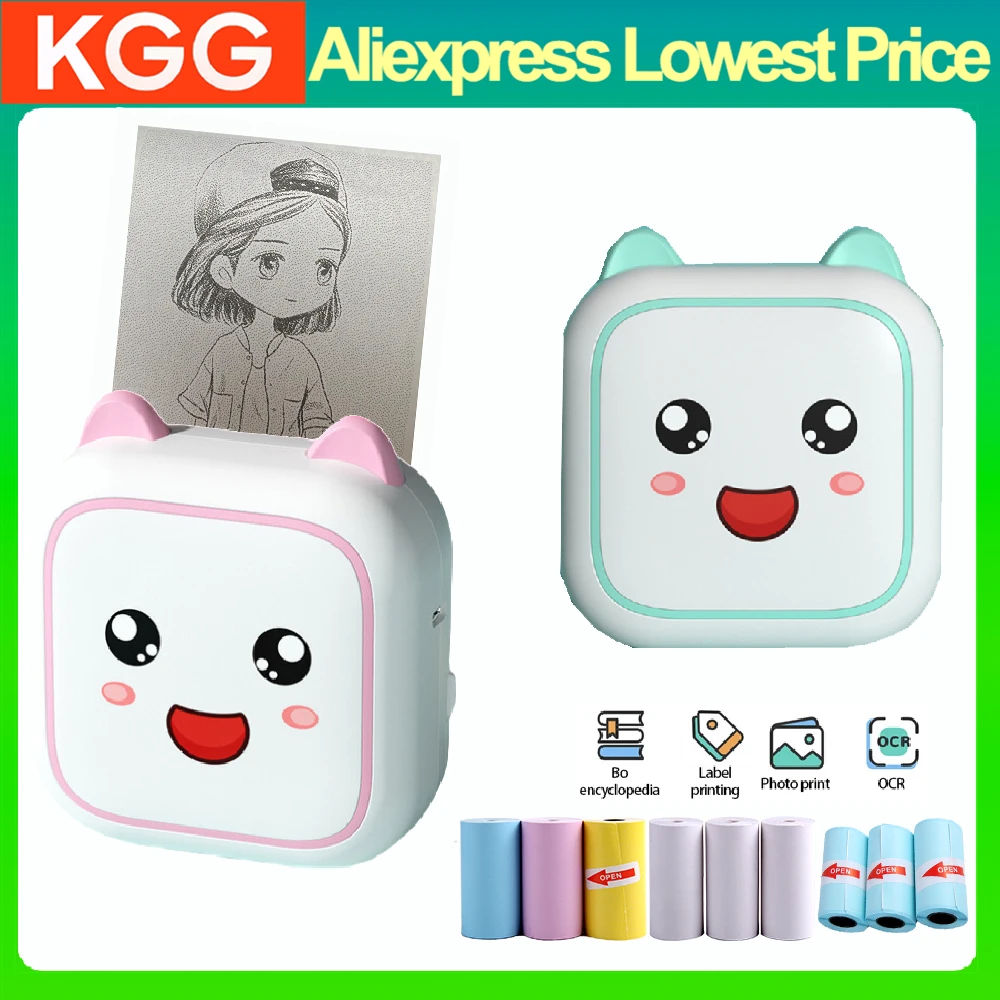 Cute-Mini-Portable-Printer-Inkless-Thermal-Printer-Photo-Text-Note ...