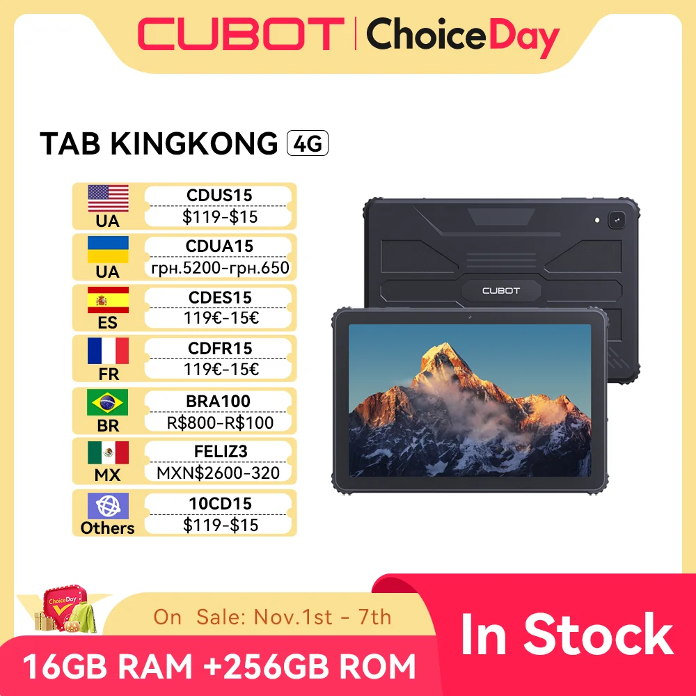 Cubot-TAB-KINGKONG-4G-robusto-tablet-Android-13-impermeabile-IP68-16-GB ...