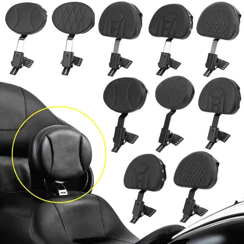 Motorcycle-Adjustable-Plug-In-Driver-Rider-Backrest-Kit-For-Harley ...