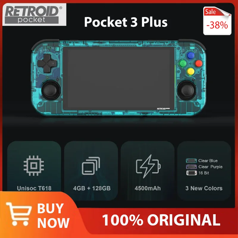 Retroid Pocket 3 Plus 4.7Inch Handheld Game Console 4G+128G Android 11 Touch Screen Portable 2 ...