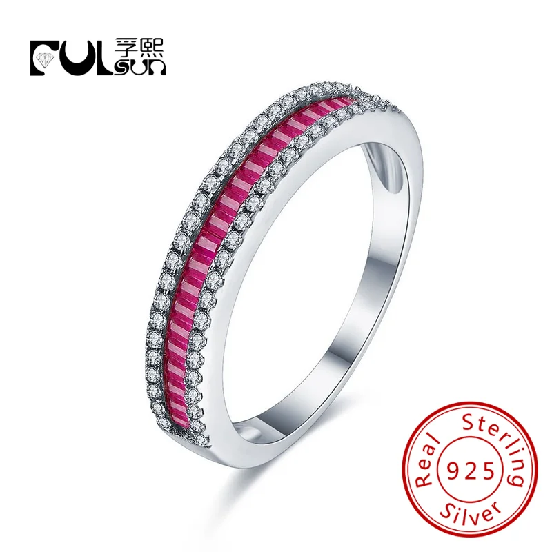 Wholesale 925 Sterling Silver Women Princess Cut Ruby Setting Color Cz ...