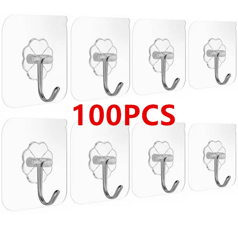 1-10-50-100PCS-Multi-Purpose-Hooks-Self-Adhesive-Hooks-Wall-Hooks ...
