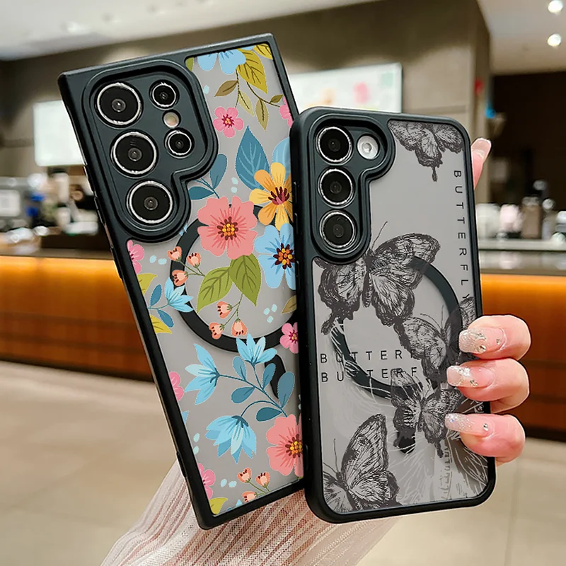 Flowers-Butterfly-Case-For-Samsung-Galaxy-S23-S24-S22-Ultra-Plus-S23-FE ...