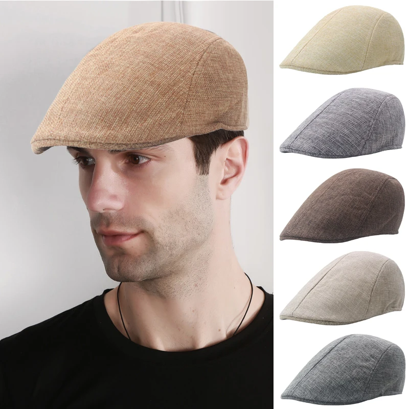 Spring-New-Man-Peaked-Cap-British-Style-Newsboy-Beret-Hat-Retro-England ...