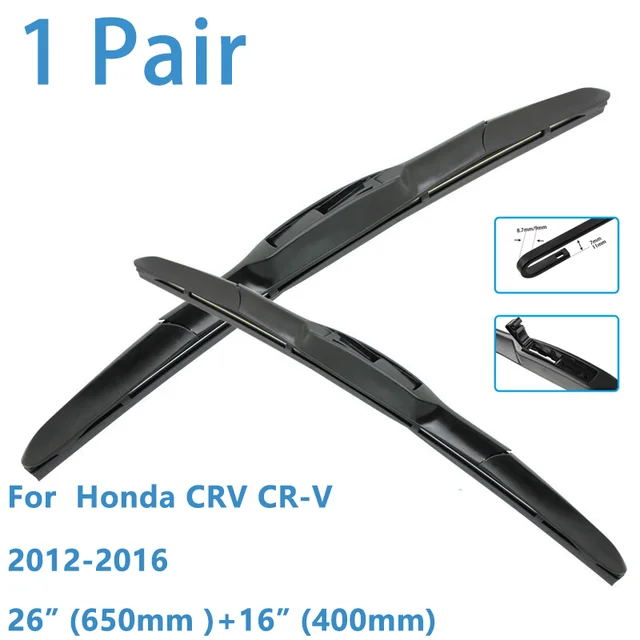 Car wiper Front Wiper Blades 26"+16" For Honda CRV CR-V 2012-2016 Soft Rubber Windscreen Wipers ...