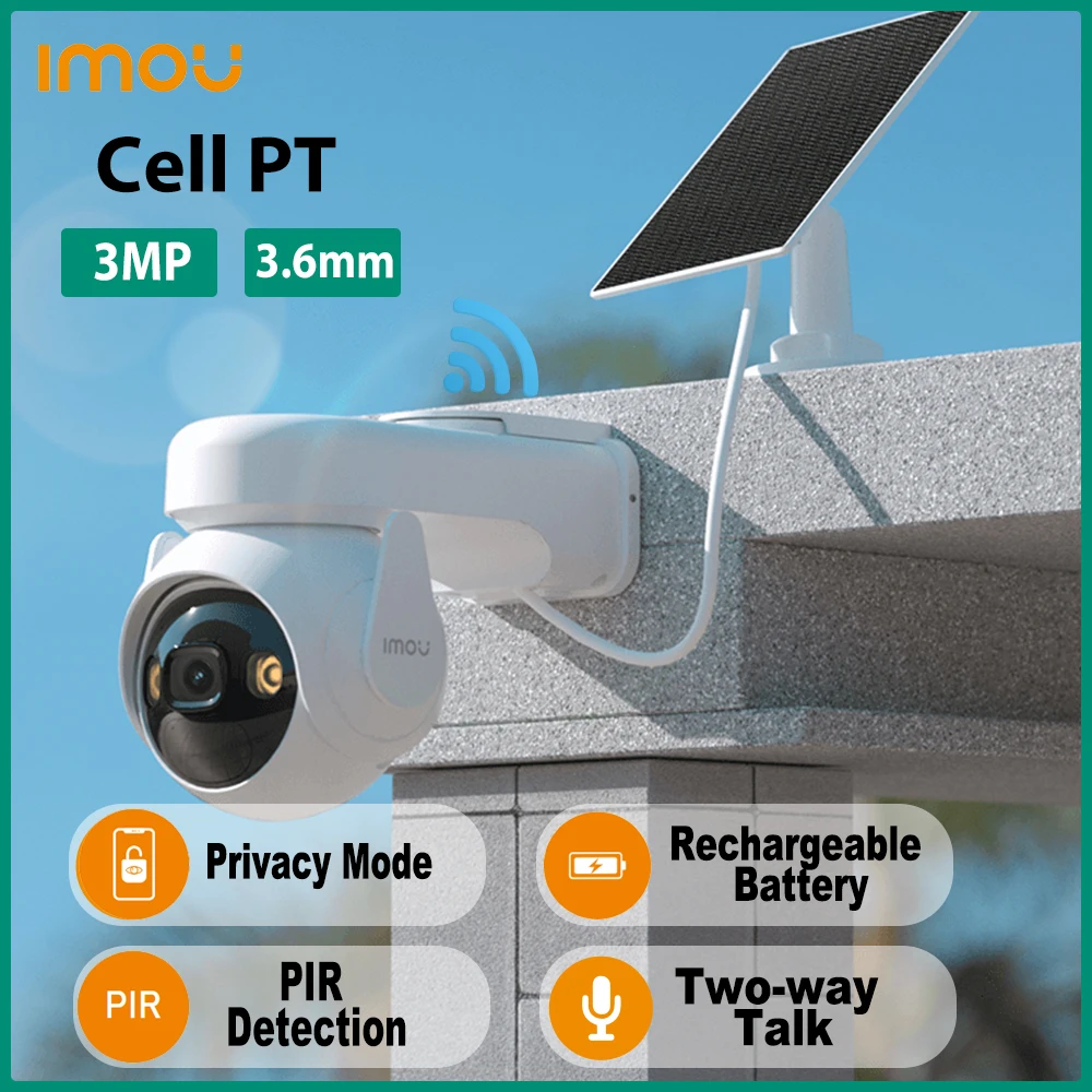 Dahua-IMOU-Cell-PT-2K-Built-in-Battery-Camera-With-Solar-Panel-Support ...