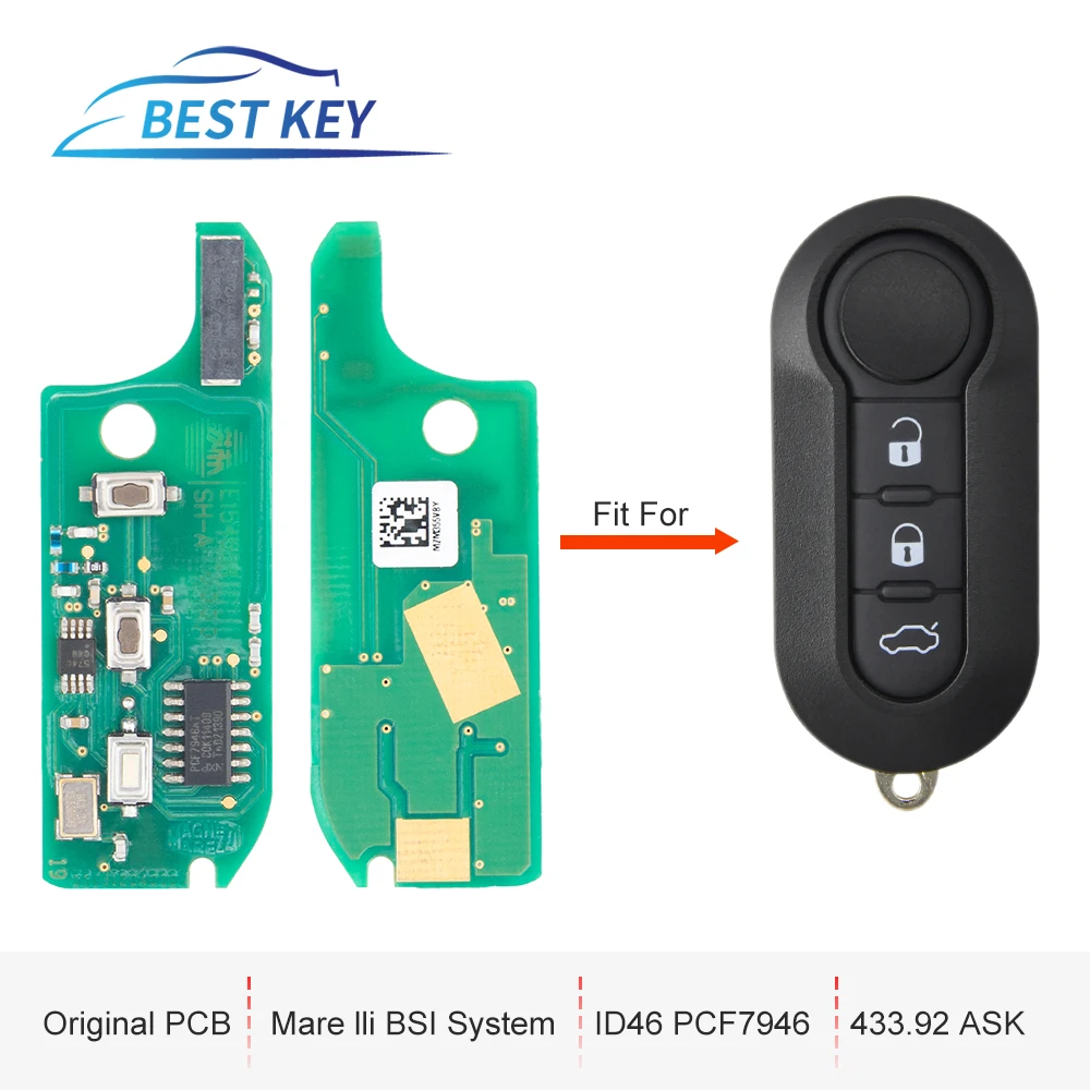 Best key Car Remote Key Replace PCB Board For Fiat Marelli BSI System ...