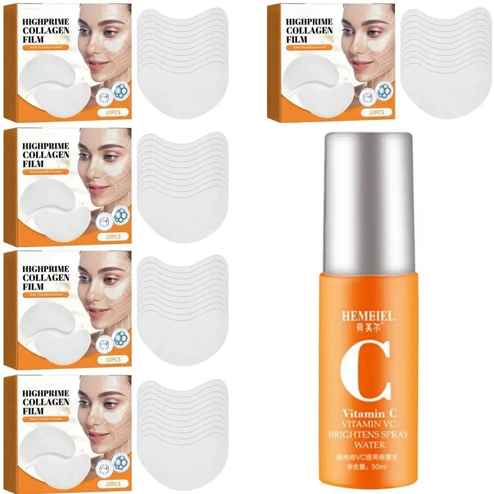 50pcs-High-Prime-Collagen-Film-Korea-Soluble-Patches-VC-Mist-Spray-Anti ...