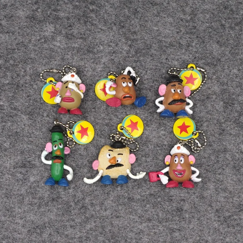 Disney Anime Figures Mr.potato Head Pvc Cute Characters Keychain ...