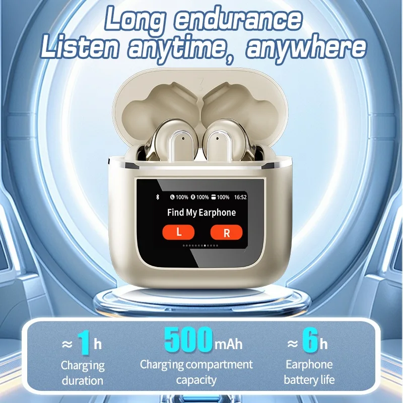 Wireless-Bluetooth-Headphone-ANC-TWS-LED-Touchscreen-Visible-Earphones ...