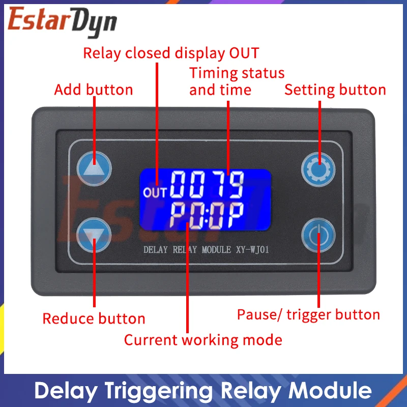 DC 6~30V LED Digital Time Delay Relay Module Programmable Timer Relay ...