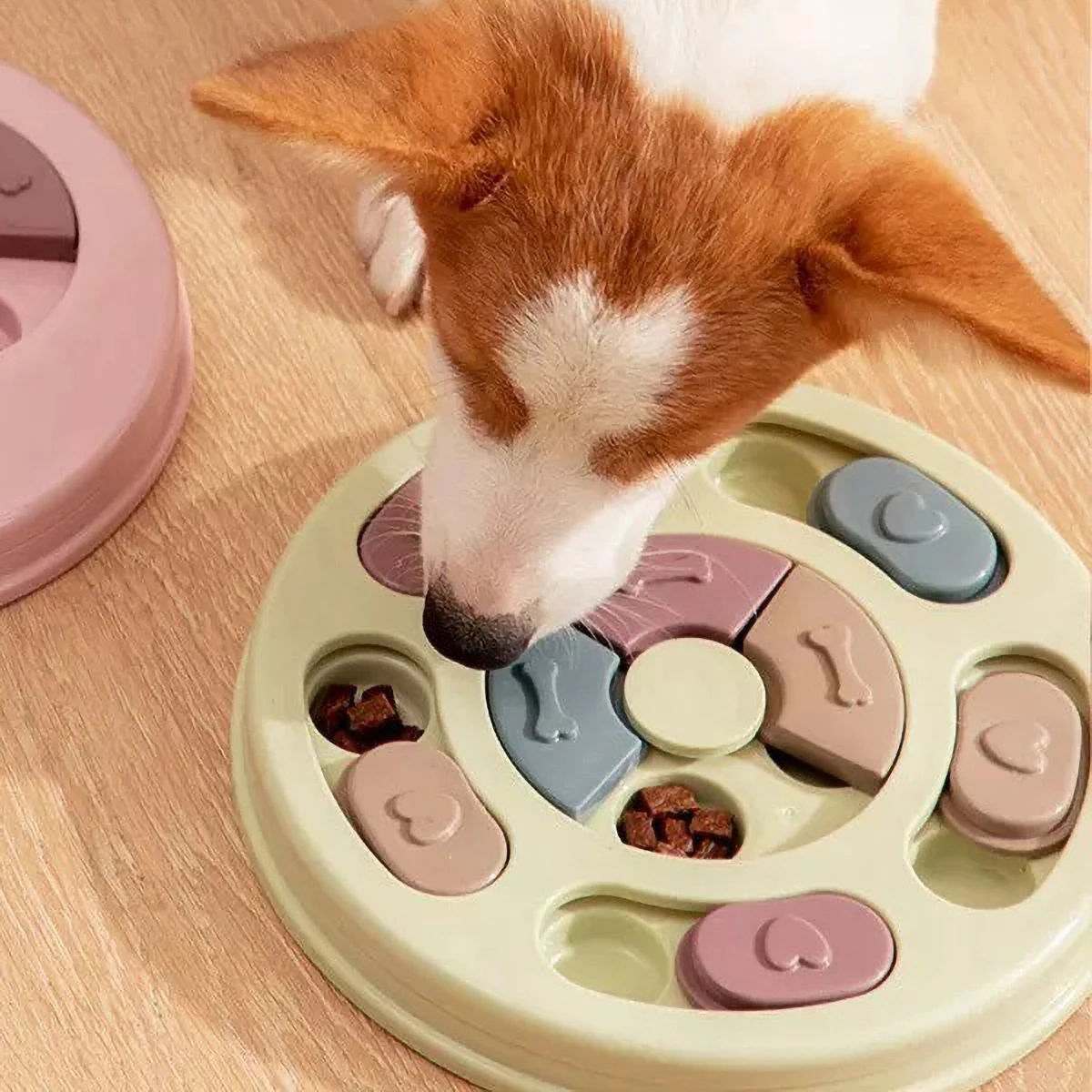 Puzzle Dog Feeding Pet Toys Tray Slow Feeder Pet Bowl with 14 Box ...