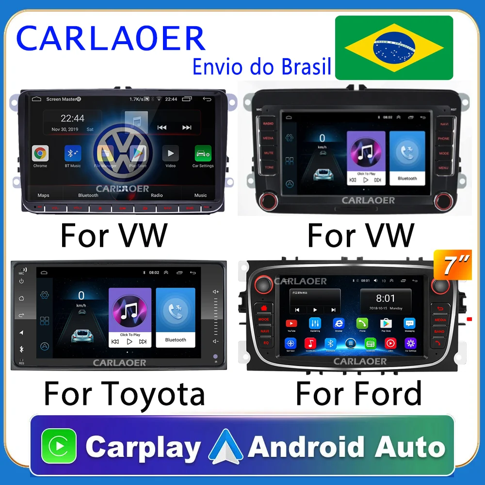 Para VW TOYOTA Ford 7 9 10 polegada Carro Android Rádio Multimídia ...