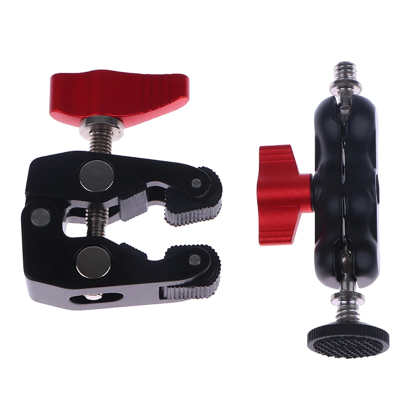 Aluminum-Alloy-Clamp-With-Double-Ball-Head-Magic-Arm-Clamp-1-4-3-8-Hole ...