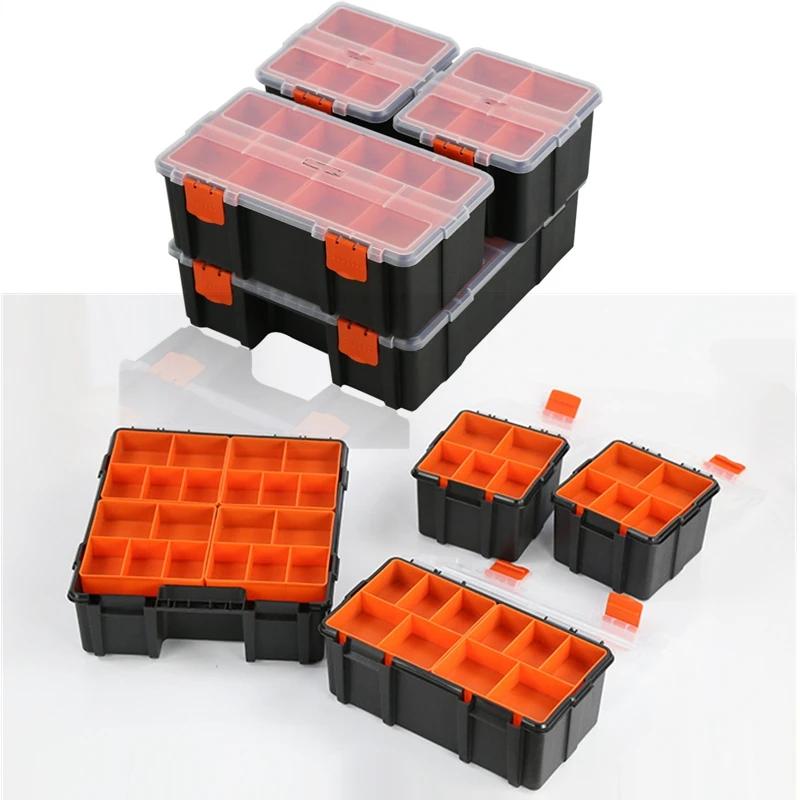 Multi-Grid-Parts-Box-Hardware-Storage-Toolbox-Plastic-Case-Portable ...