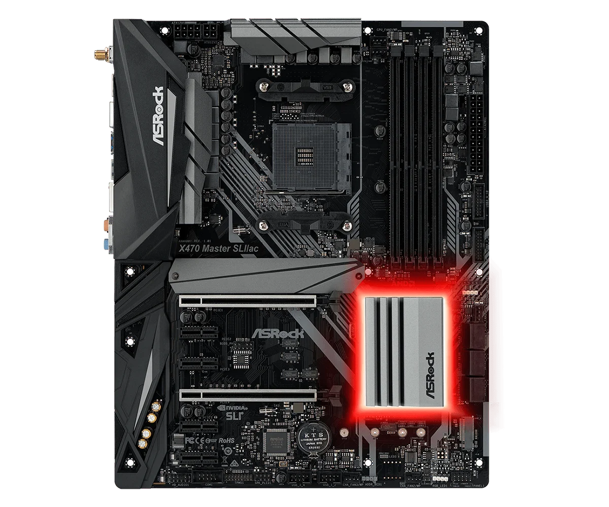 ASROCK-X470-Motherboard-X470-Master-SLI-ac-Motherboard-AM4-64GB-M-2 ...