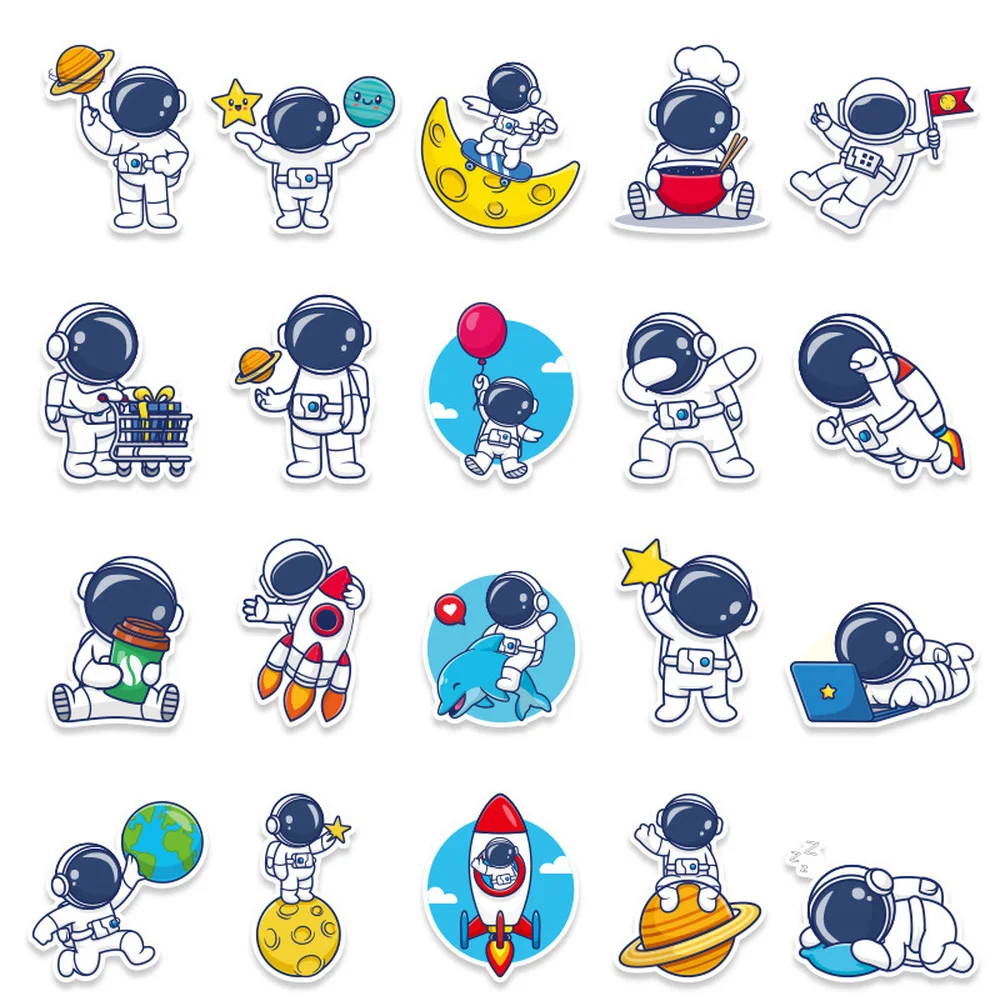 10-40Pcs-Super-Cute-Astronaut-Space-Cartoon-Stickers-for-Kids ...