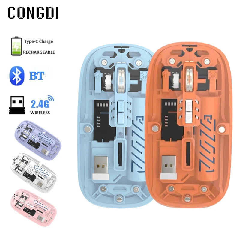 Mouse-sem-fio-Compat-vel-com-Bluetooth-USB-Retroiluminado-RGB-Recarreg ...