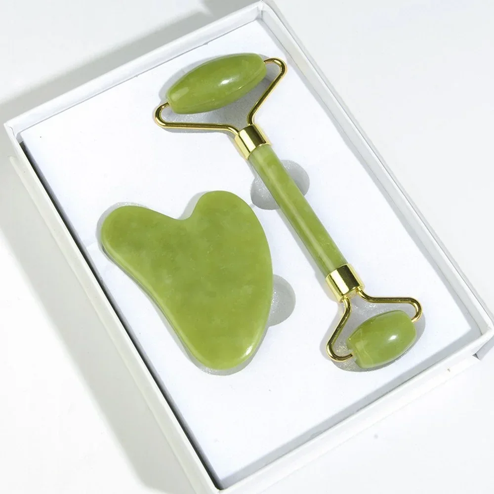 Serpentine-Jade-Roller-Massager-Gua-Sha-Board-Set-Jade-Face-Beauty ...