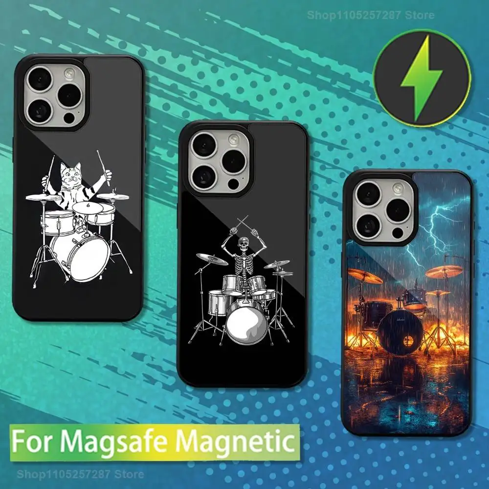 Black White Art Drum Phone Case For iPhone 13,15,17,14,Pro,Max,For ...
