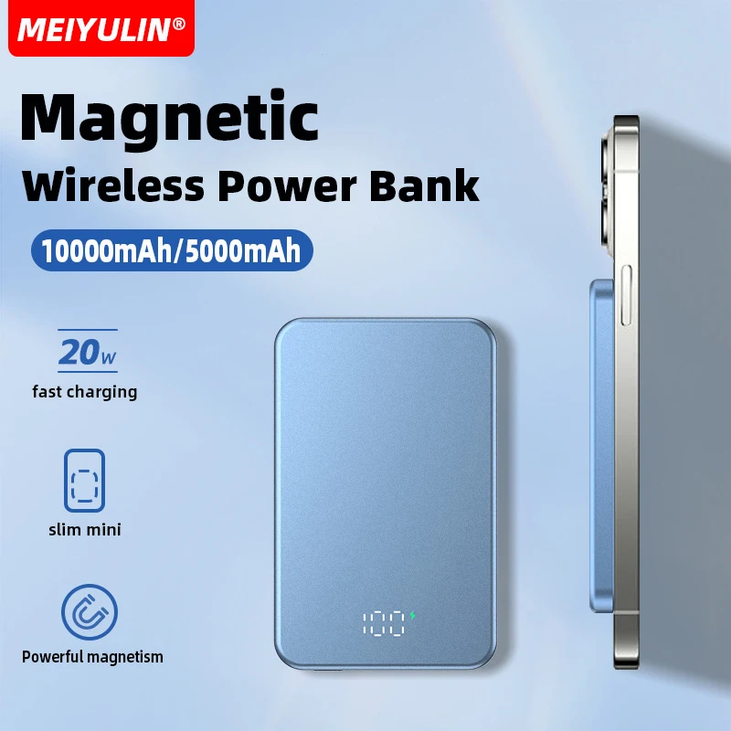 10000mAh-Ultra-thin-Magnetic-Wireless-Power-Bank-5000mAh-USB-C-PD20W ...