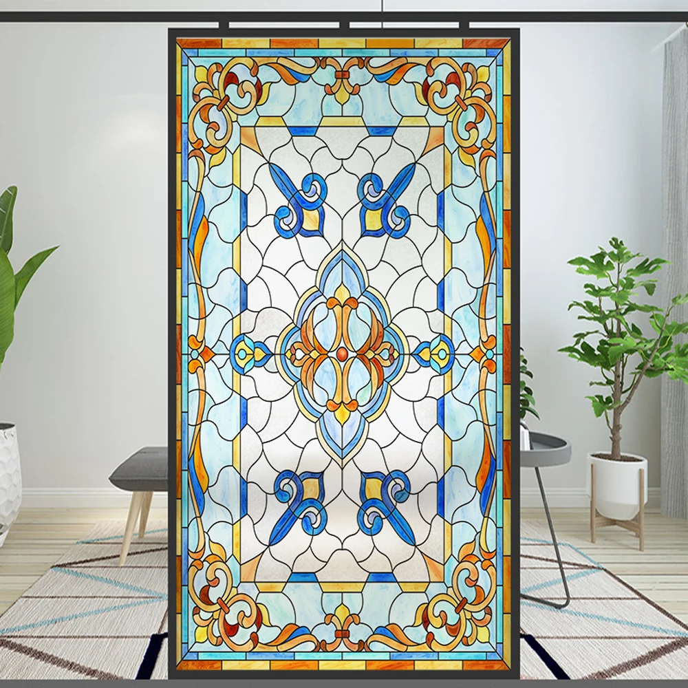 Window-Privacy-Film-Cathedral-Glass-Non-Adhesive-Glass-Sticker-Sun ...