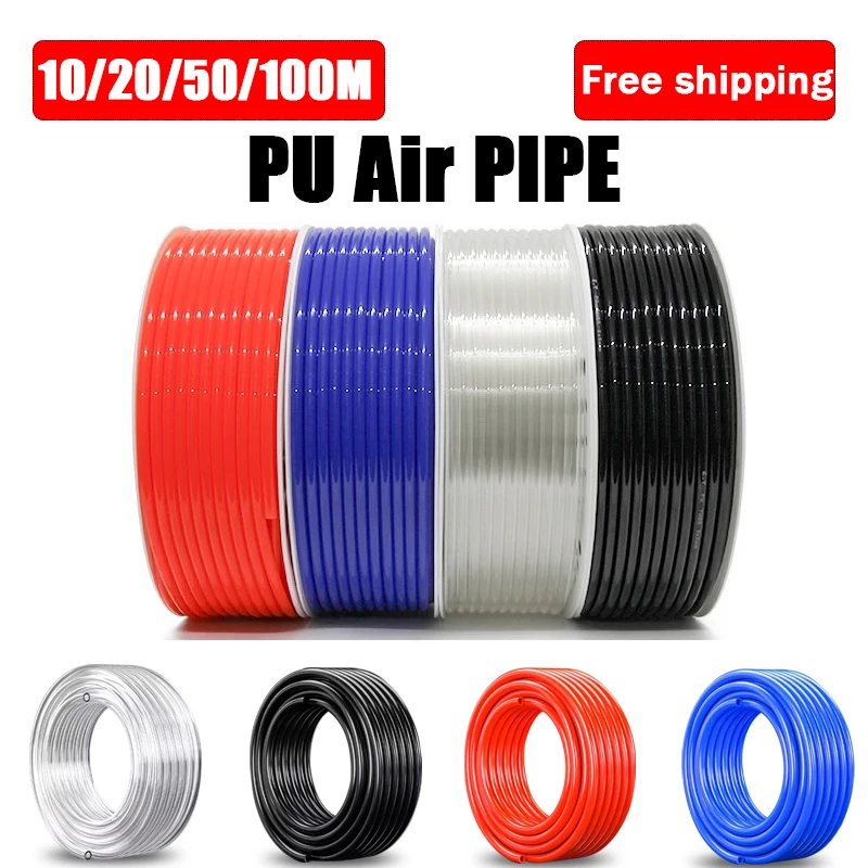 10M/20M/50M/100M Air Hose Pneumatic Tube Pipe Pu Hoses 4mm 6mm 8mm 10mm ...