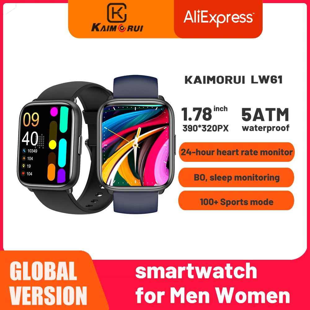 KAIMORUI-LW61-Smartwatch-1-78-inch-390-320px-Heart-Rate-Sleep-Monitor ...