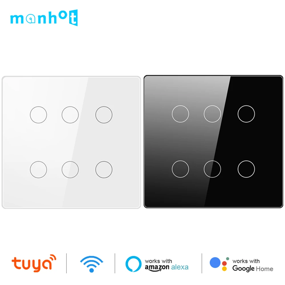 Tuya Smart WiFi Light Switch 4x4 Brazil Light Wall Switches Touch Panel ...